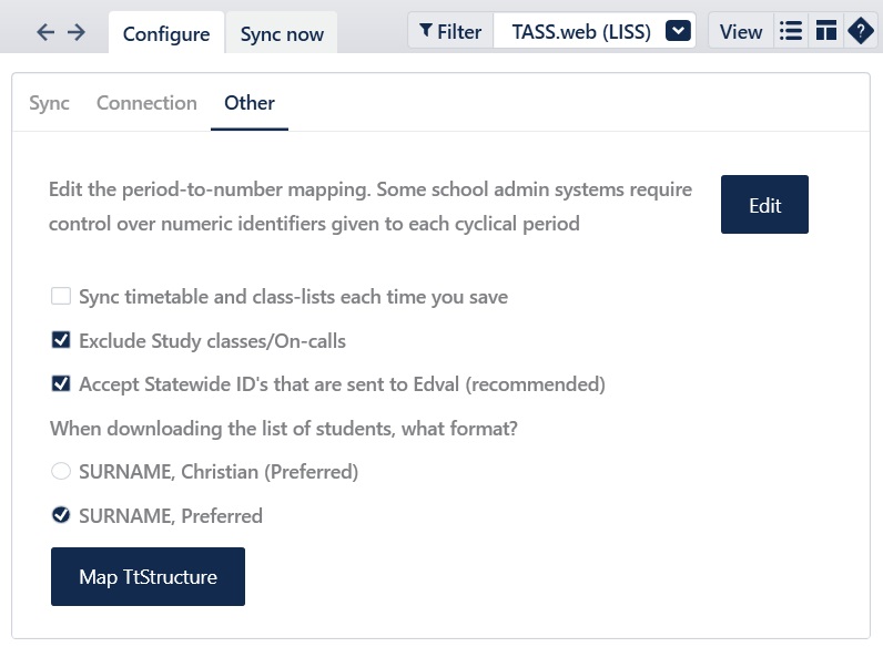 How to Upload Timetable and Subject Data from Edval via LISS Sync