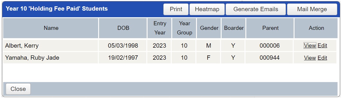 ENR - Enrolments Worksheet