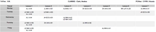 TT - Print Student Timetables
