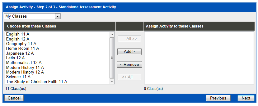 Assigning Activities