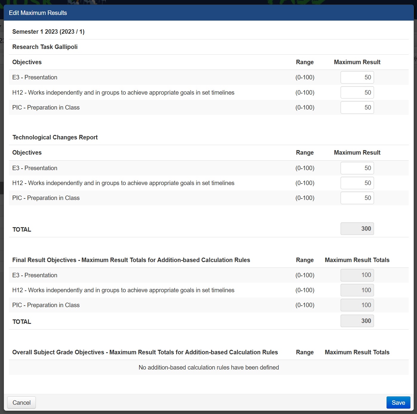 Markbook - Activity Assessment
