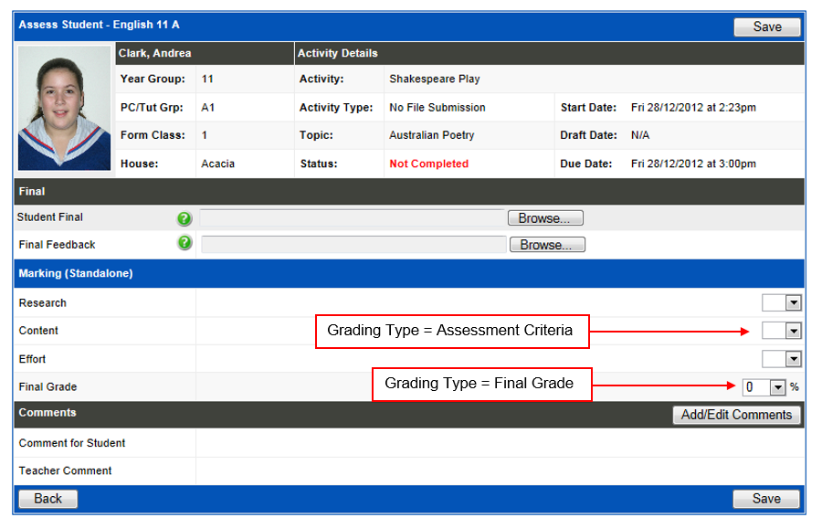 Standalone Grades (Setup)